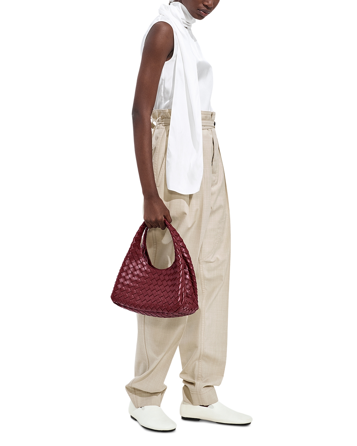 BOTTEGA VENETA Campana Small Intrecciato Leather Shoulder Bag